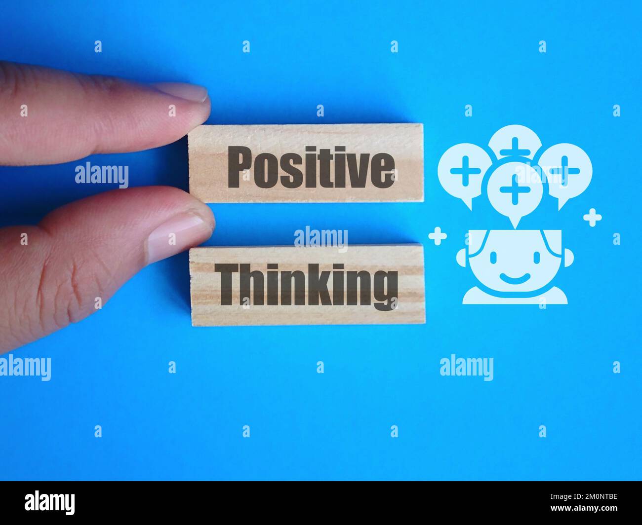 A blue background of positive thinking Stock Photo - Alamy