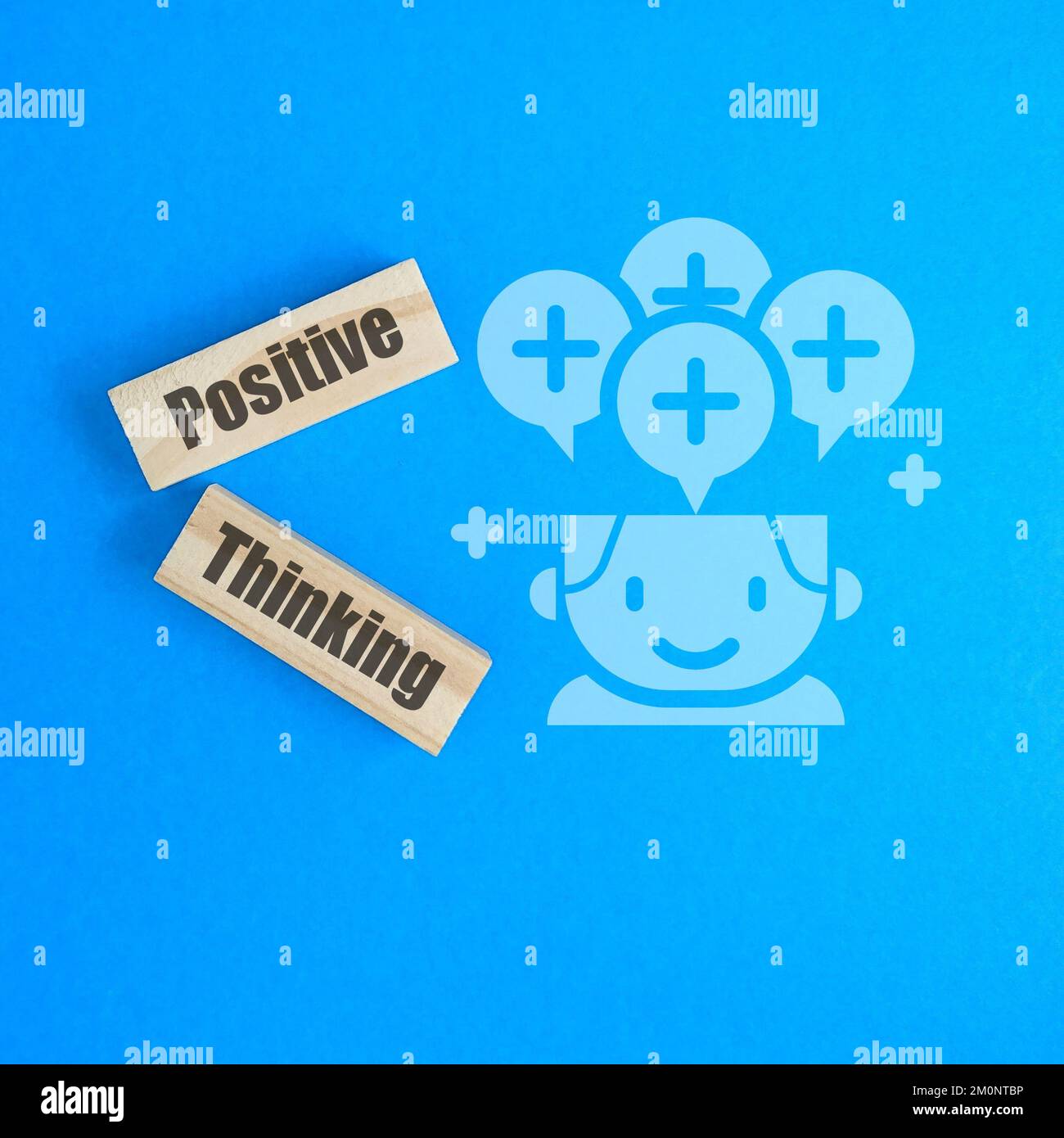 A blue background of positive thinking Stock Photo - Alamy