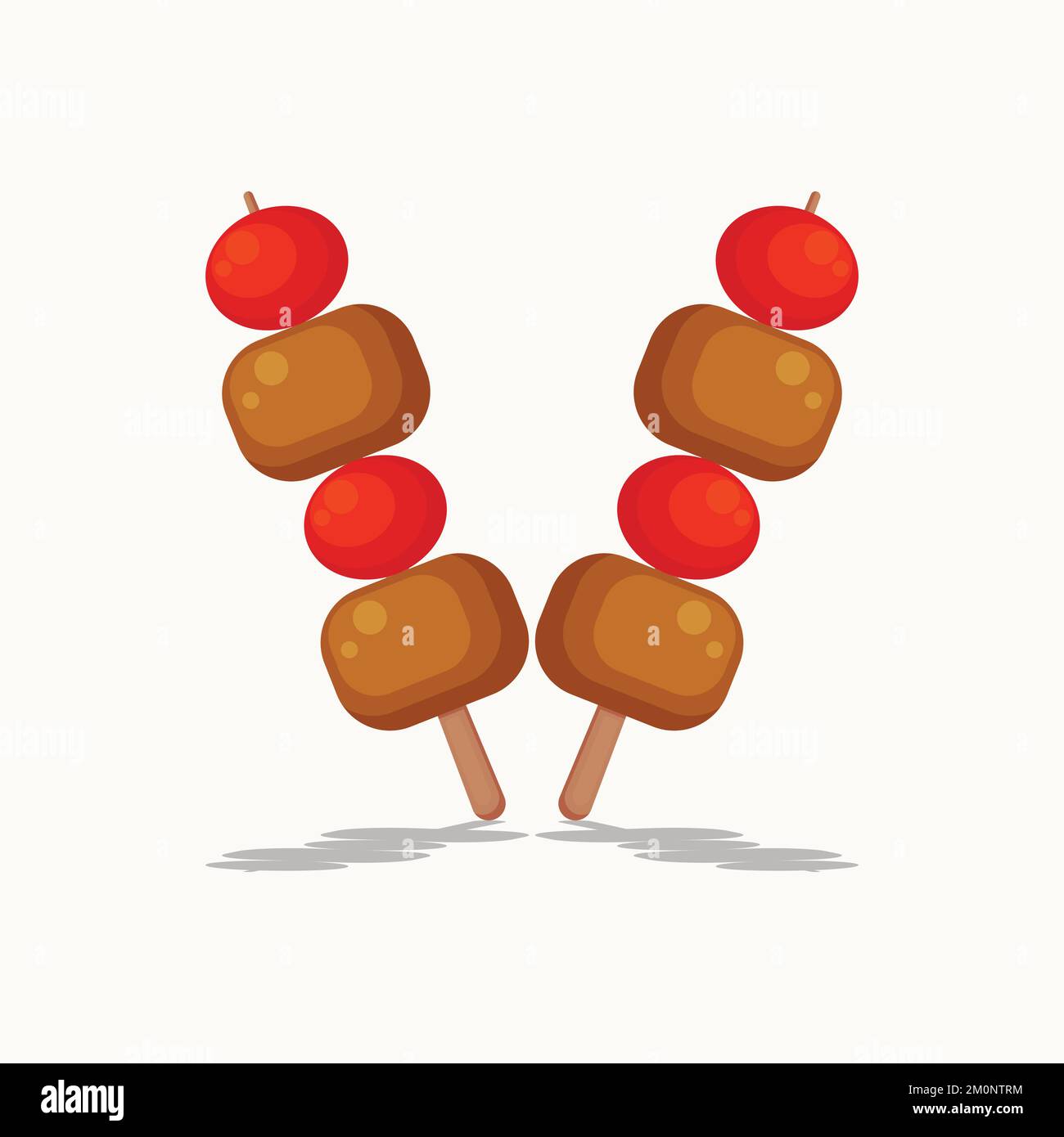 Satay Indonesia Food Design With Cartoon Vector Design Illustration
