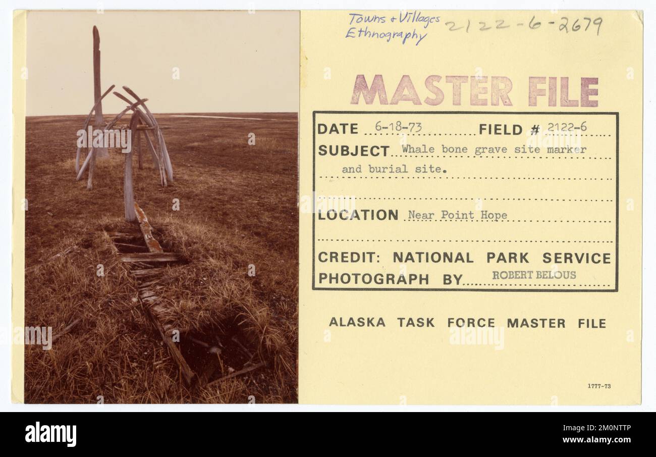 Whale bone grave site marker and burial site. Alaska Task Force ...