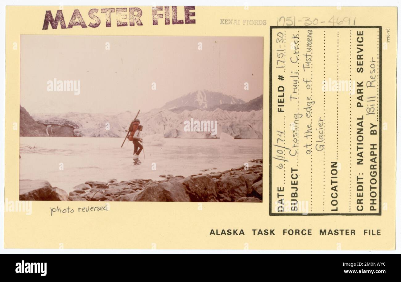 Crossing Truuli Creek at the edge of Tustumena Glacier. Alaska Task Force Photographs Stock ...