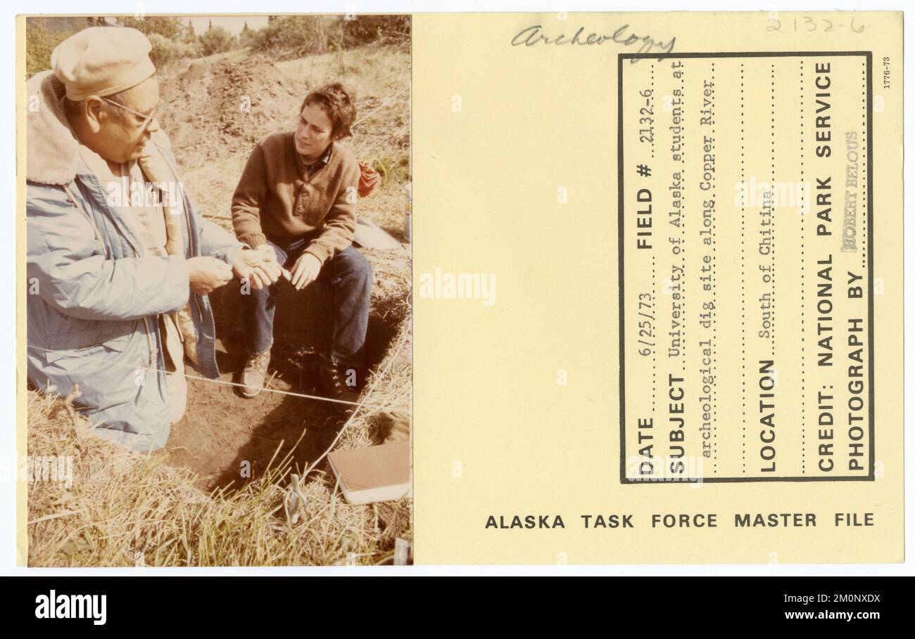 University of Alaska students at archeological dig site along Copper ...