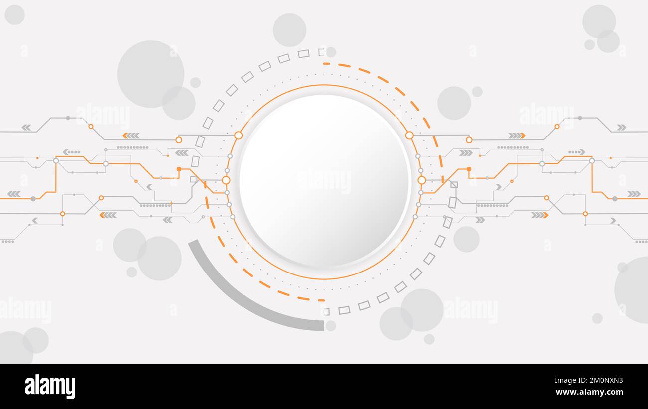 white grey circle technology background abstract. technology with line ...