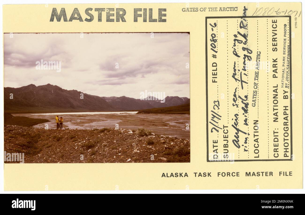 Aufeis seen from pingo rim, middle Tinayguk River. Alaska Task Force ...