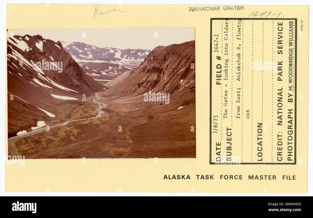 The Gates - looking into Caldera from East; Aniakchak River flowing out ...