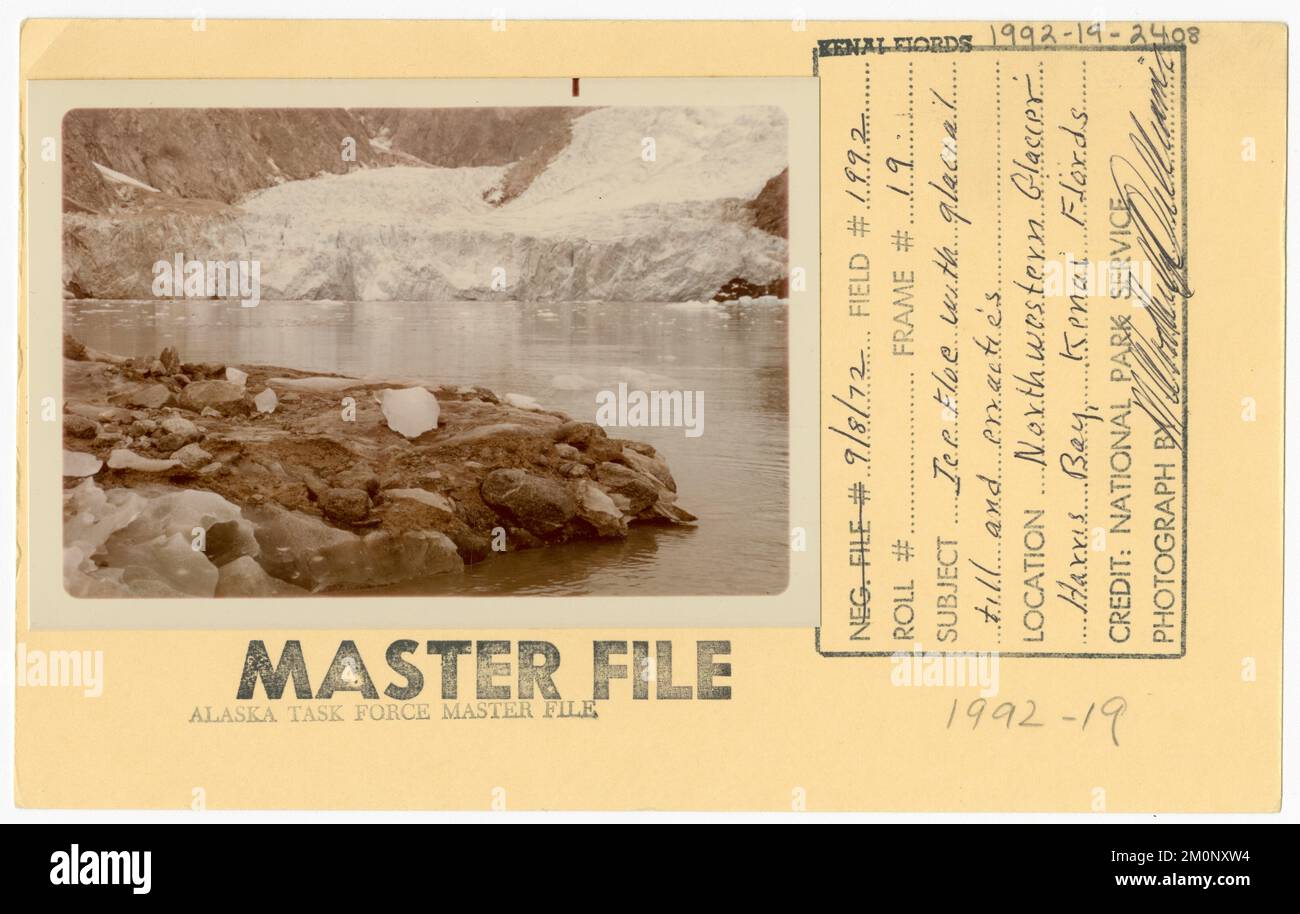 Ice floe with glacial till. Alaska Task Force Photographs Stock Photo ...