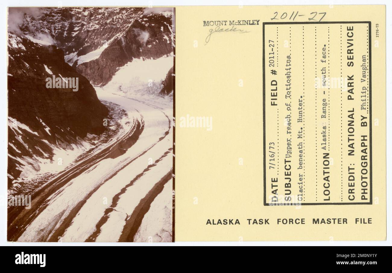 Upper reach of Tokositna Glacier beneath Mount Hunter. Alaska Task ...