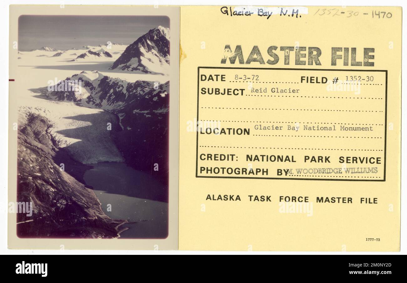 Reid Glacier. Alaska Task Force Photographs Stock Photo - Alamy Reid Glacier. Alaska Task Force Photographs Stock Photo - Alamy