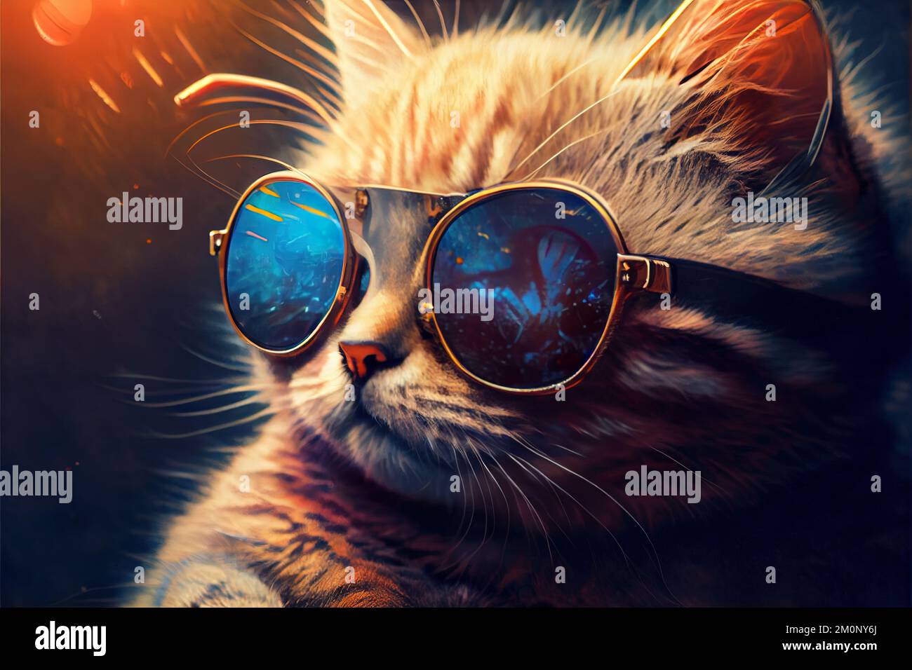 funny cat in sunglasses Stock Photo - Alamy