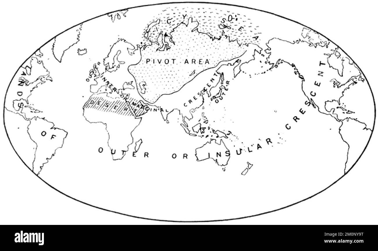 A map from Halford Mackinder's The Geographical Pivot of History Stock ...