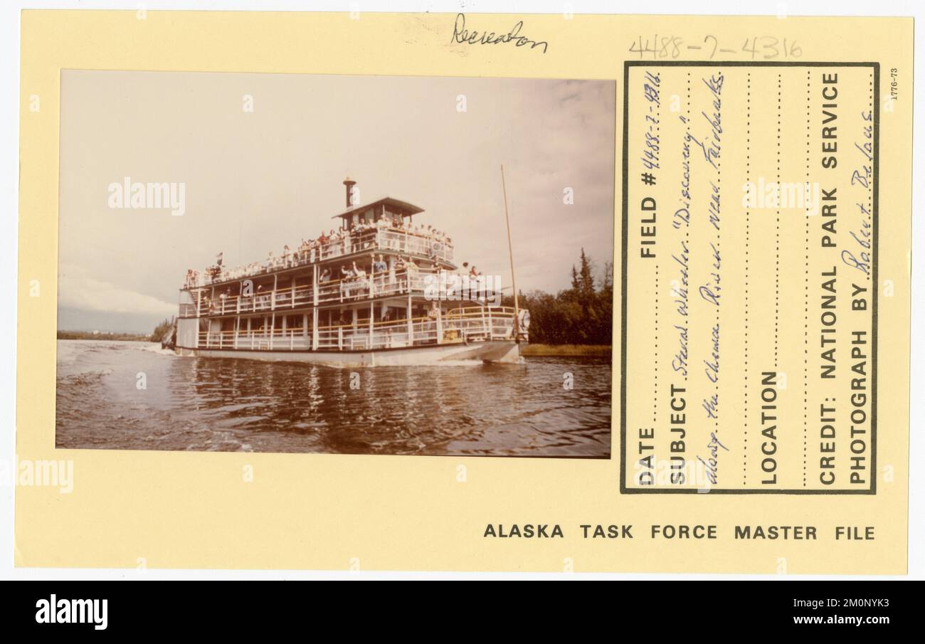 Sternwheeler "Discovery" along the Chena River near Fairbanks. Alaska ...