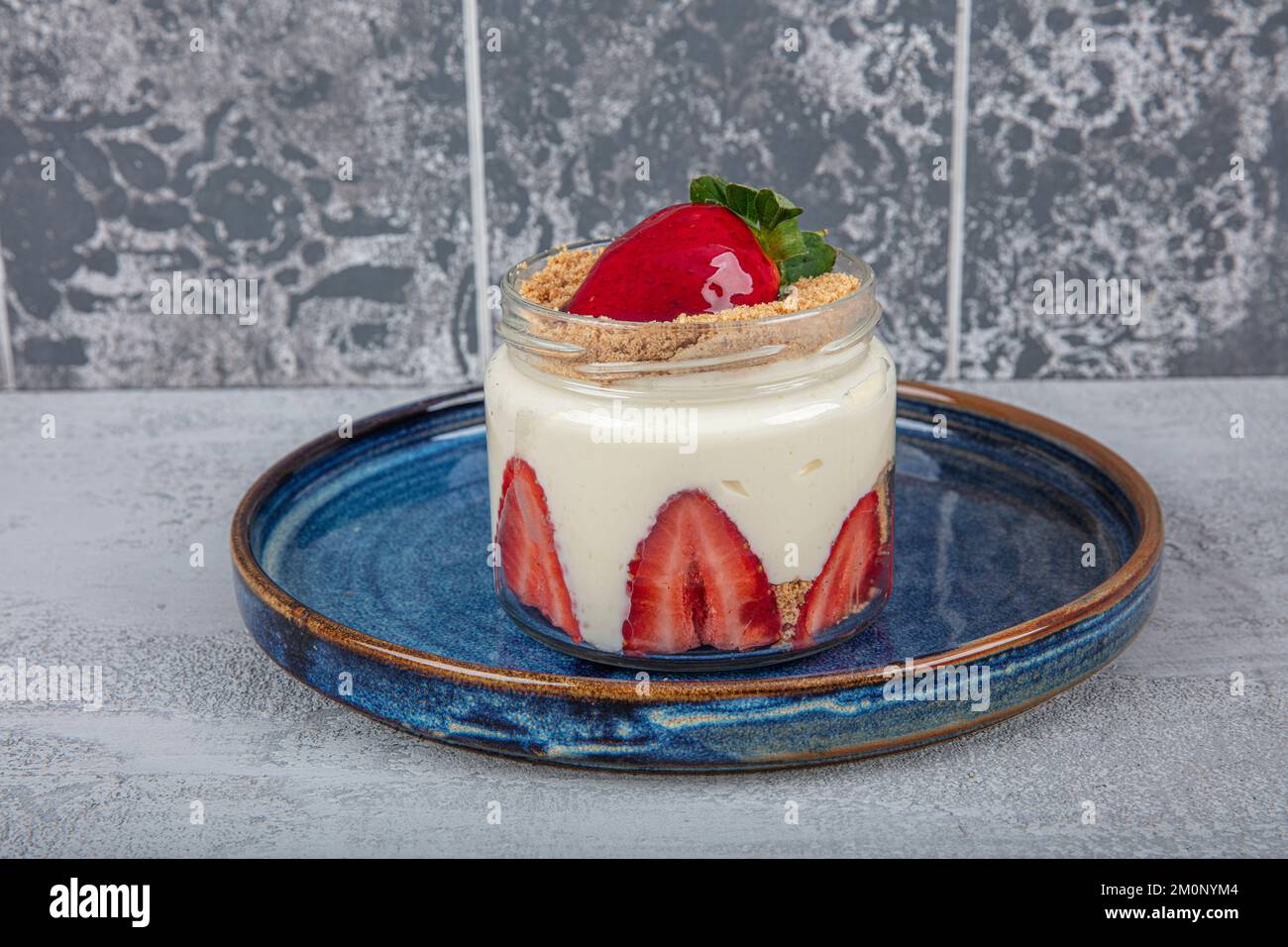 Strawberry magnolia dessert. Magnolia with strawberry and cream filling ...