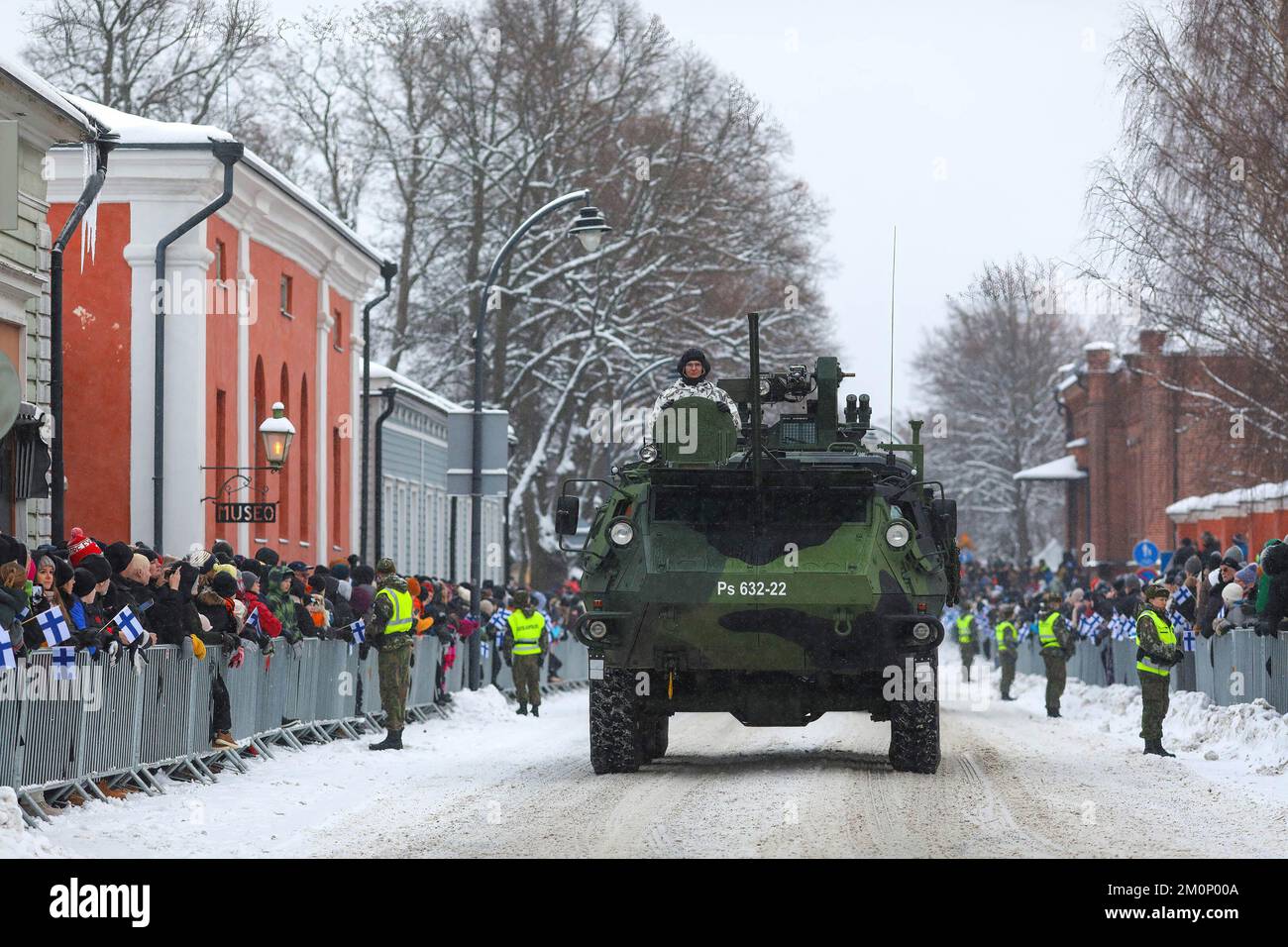 Hamina, Finland. 6th Dec, 2022. A Military vehicle of the armed forces ...