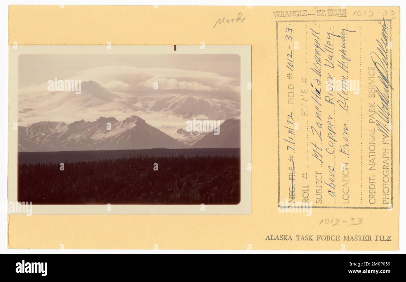 Mount Zanetti-Wrangell above Copper River Valley. Alaska Task Force ...