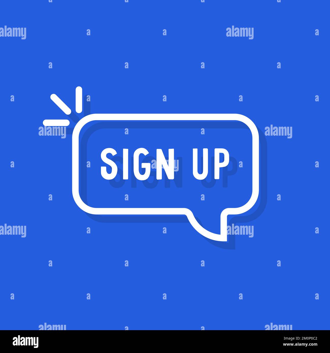 white bubble with sign up text Stock Vector Image & Art - Alamy