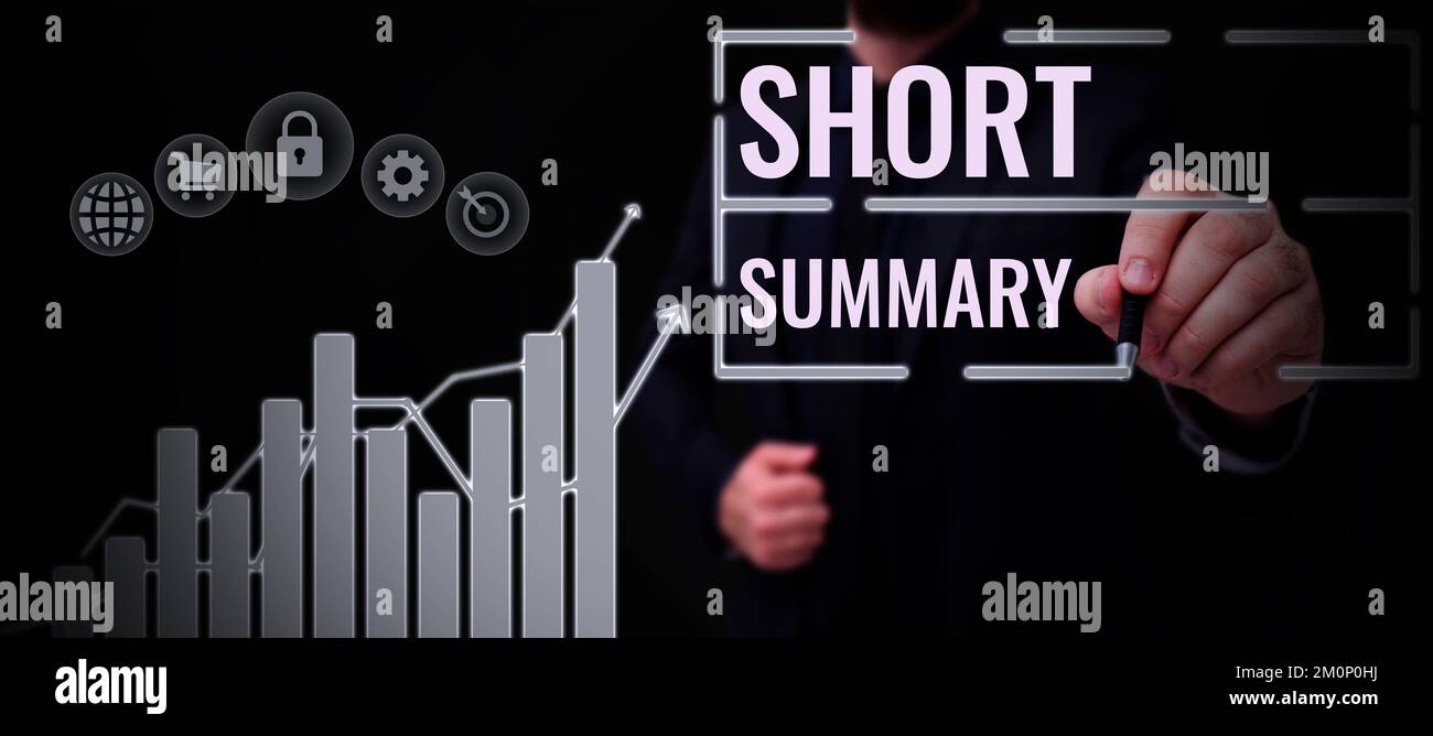 Handwriting text Short Summary. Word for Brief statement of main points clear Stock Photo - Alamy