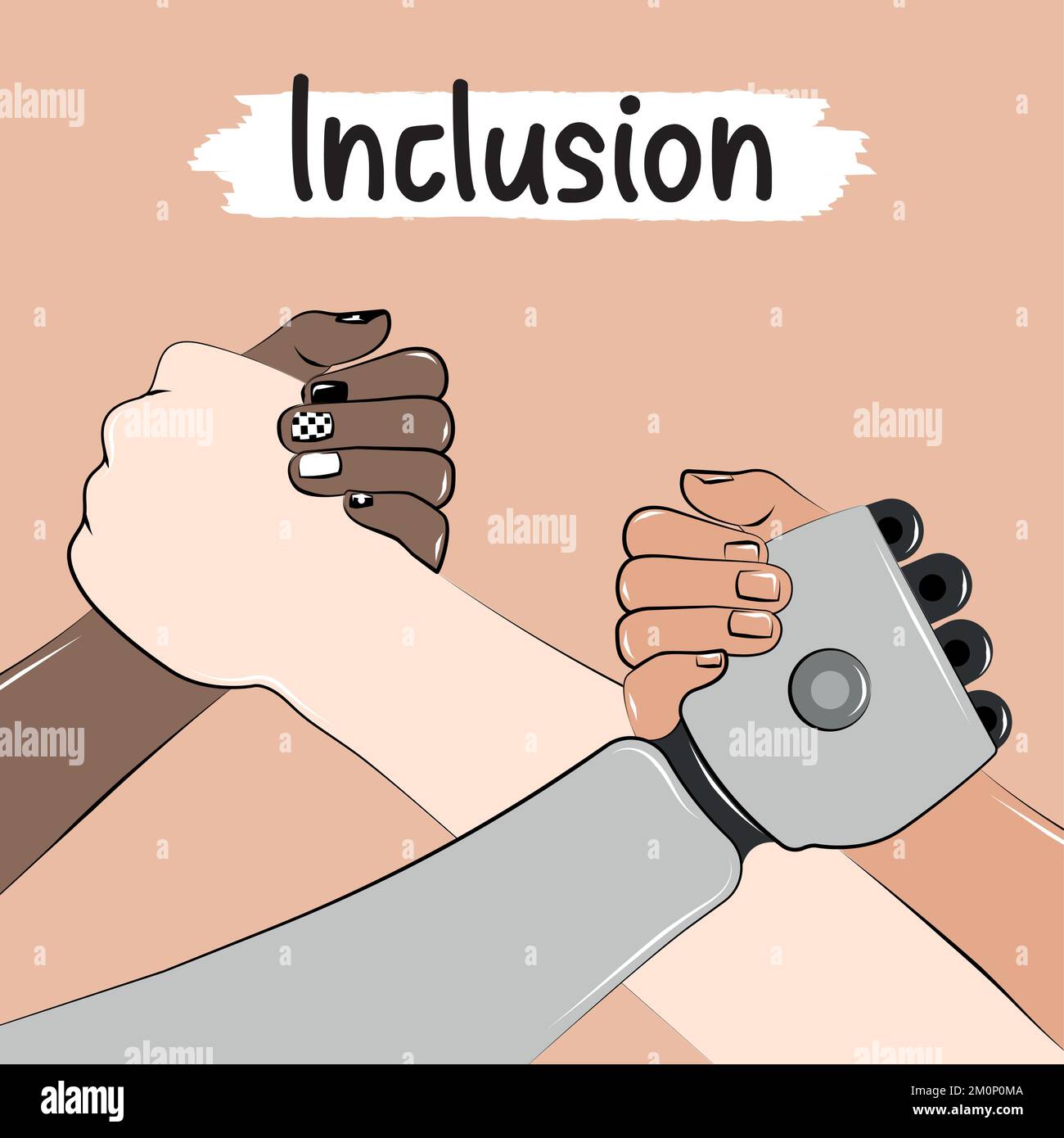 Group of hands doing informal handshake Diversity concept Vector Stock ...