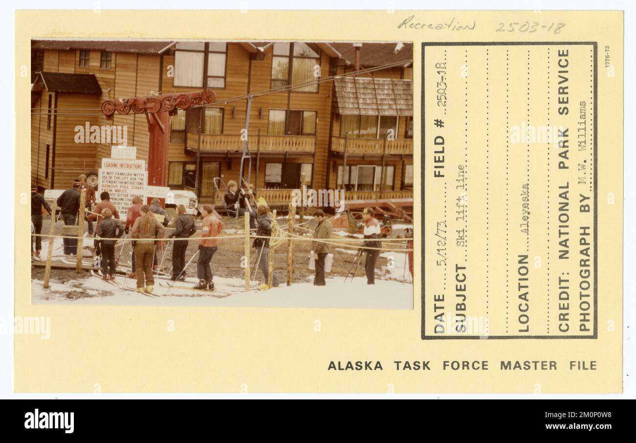 Ski lift line. Alaska Task Force Photographs Stock Photo - Alamy