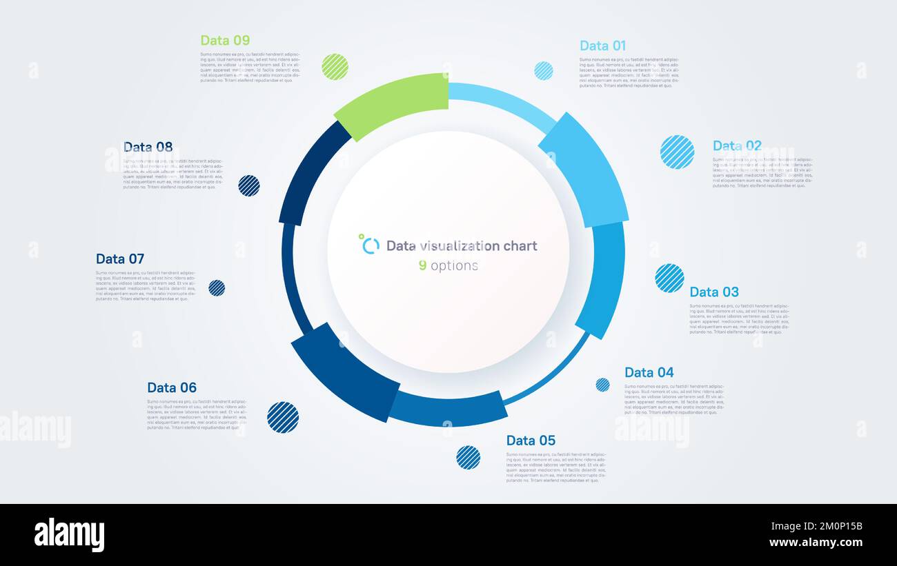 Vector pie chart infographic template in the form of pie chart divided ...