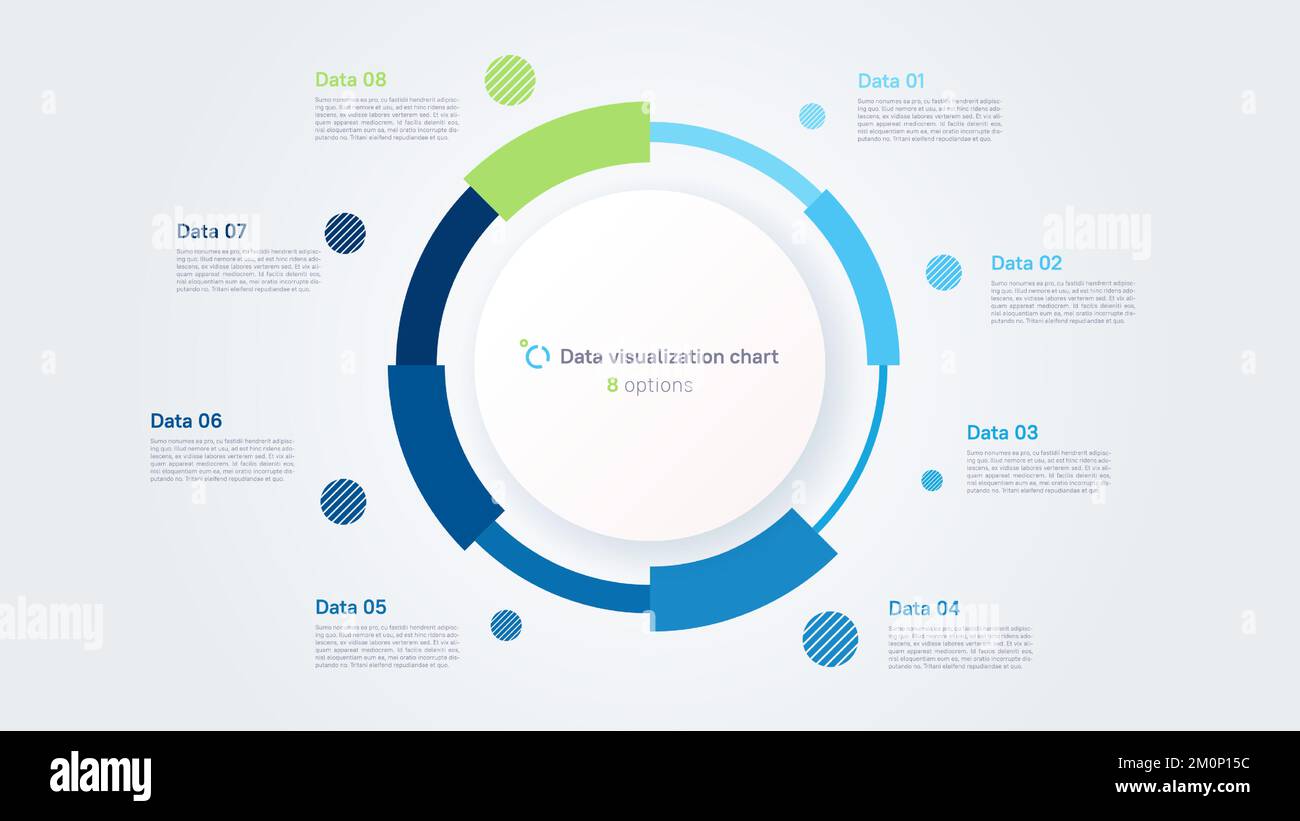 Vector pie chart infographic template in the form of pie chart divided by 8 parts Stock Vector ...