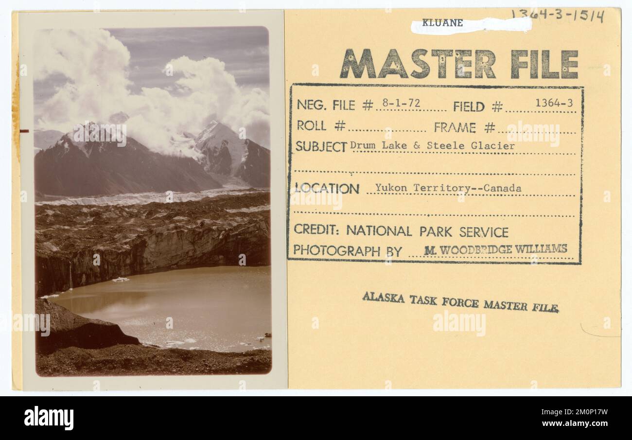 Drum Lake and Steele Glacier. Alaska Task Force Photographs Stock Photo ...