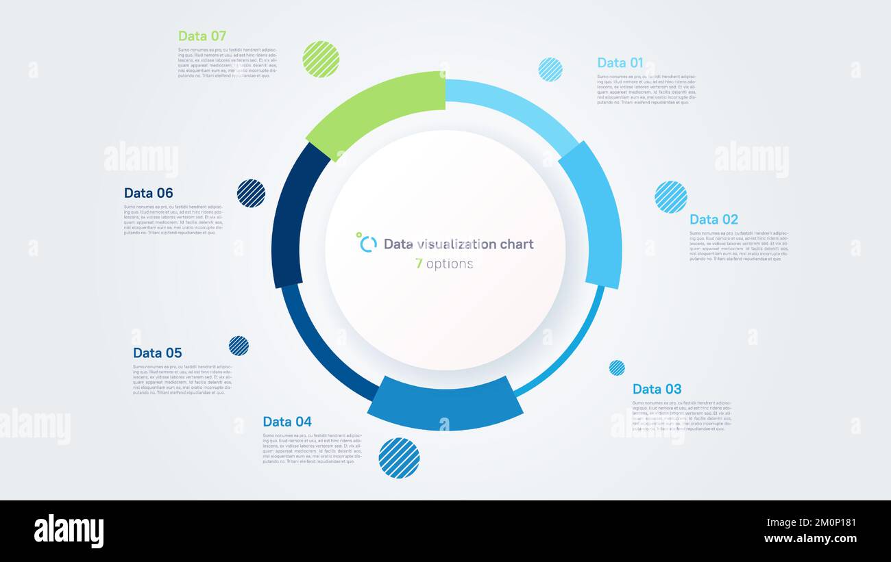 Vector pie chart infographic template in the form of pie chart divided by 7 parts Stock Vector ...