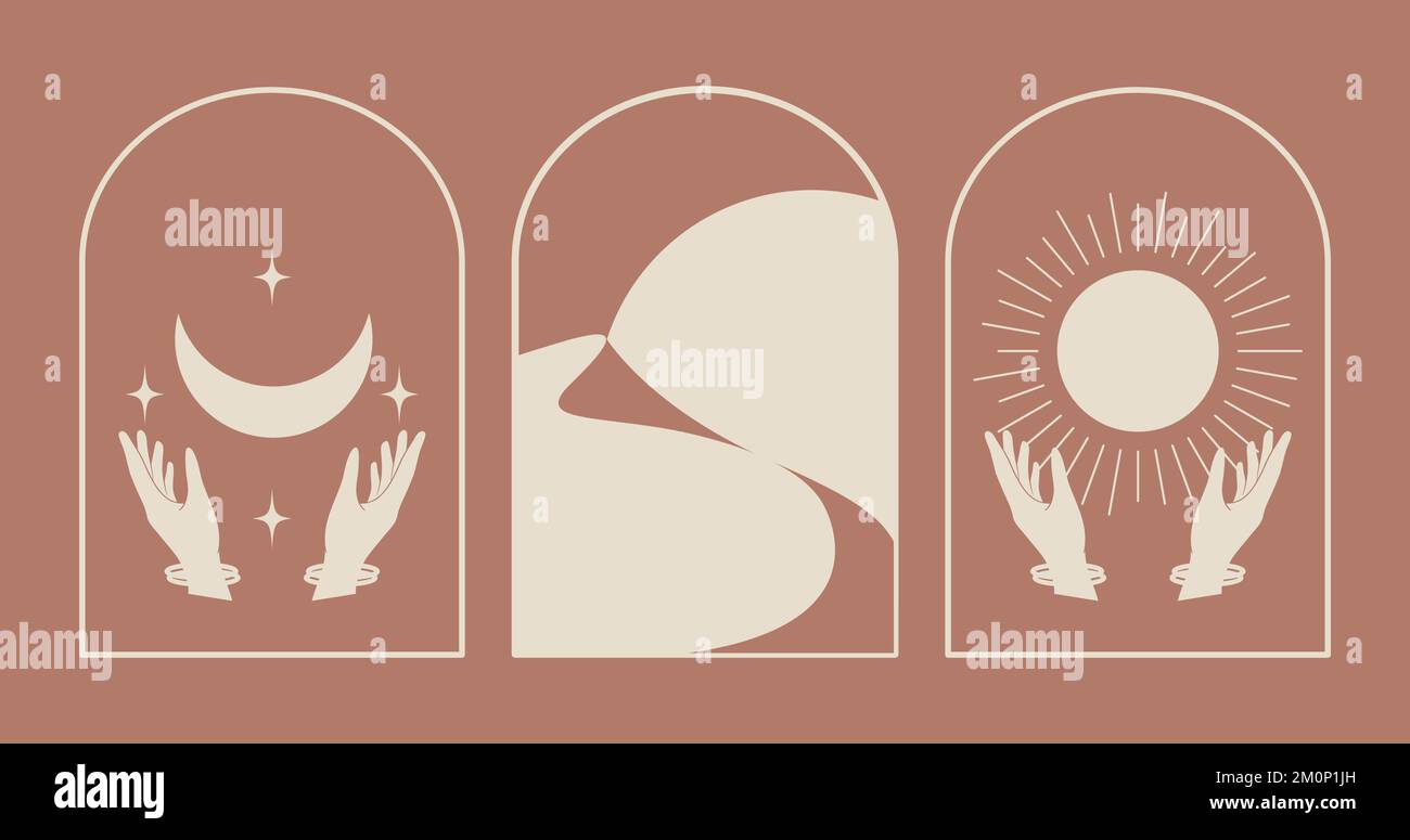 Abstract design desert logo template with mystic hands Stock Vector ...