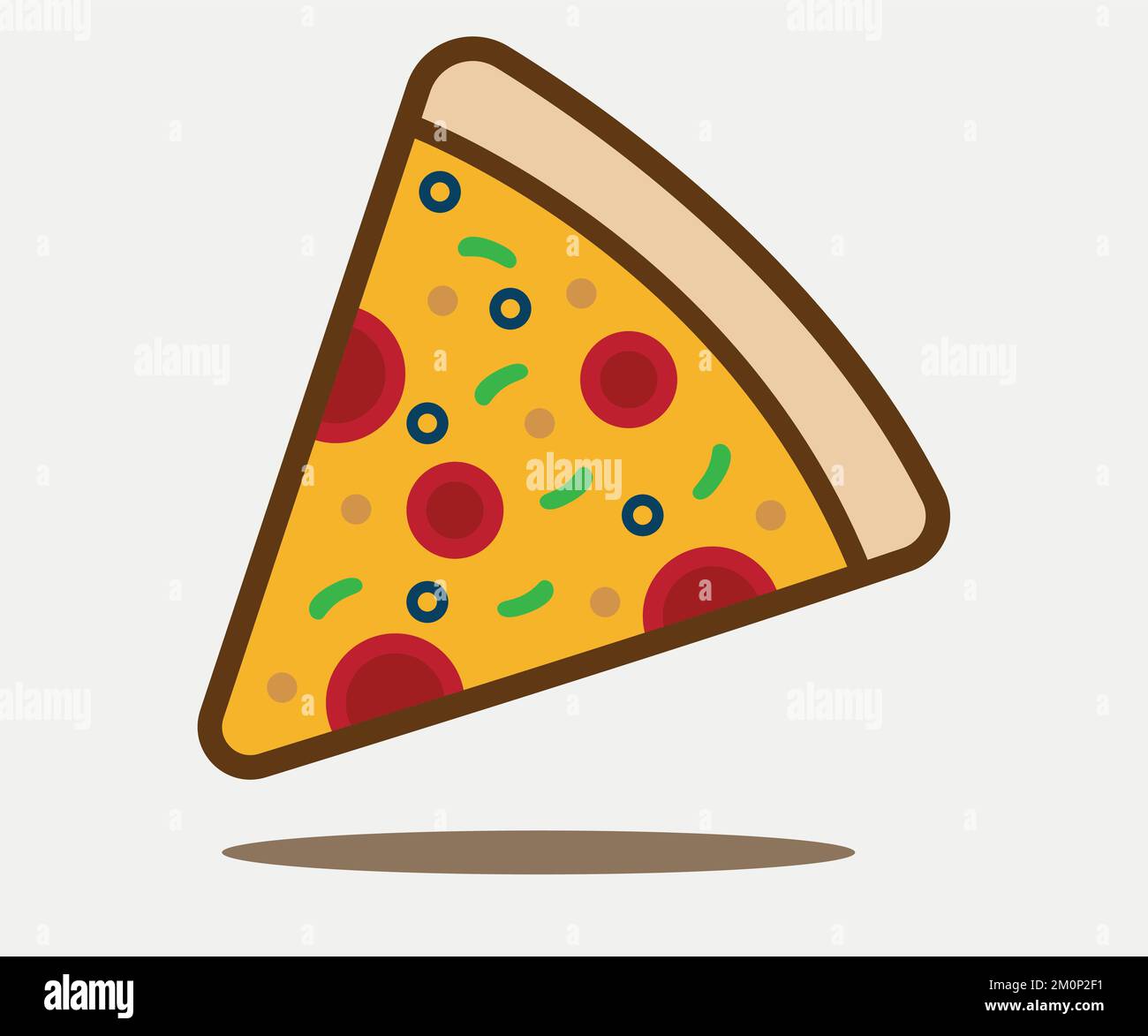 A pizza slice logo with a shadow on the white background Stock Vector ...