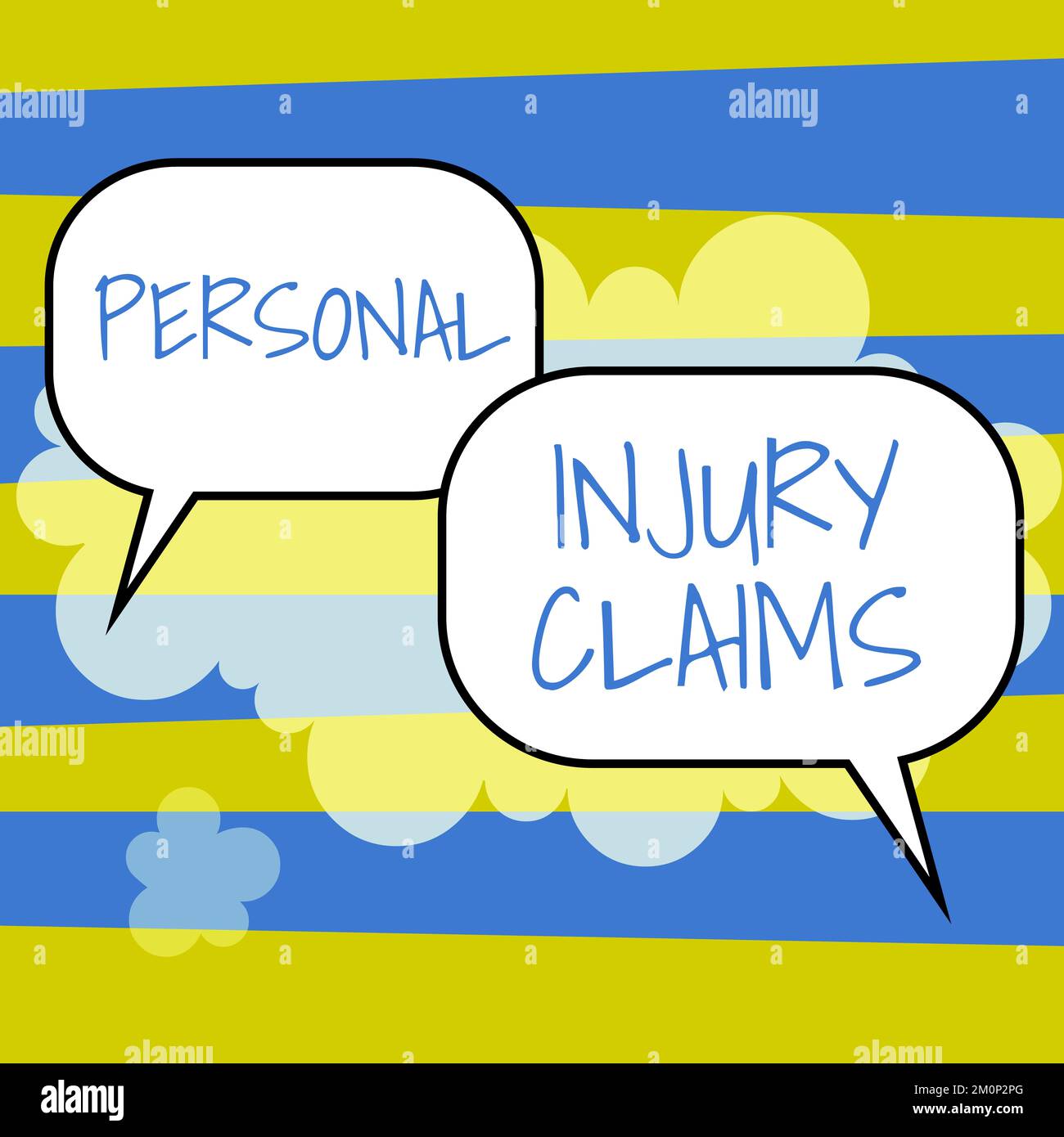 Text caption presenting Personal Injury Claims. Word for being hurt or ...