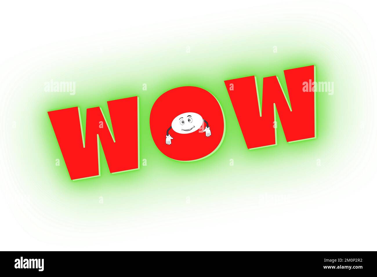 WOW expression with a happy cartoon face Stock Photo - Alamy