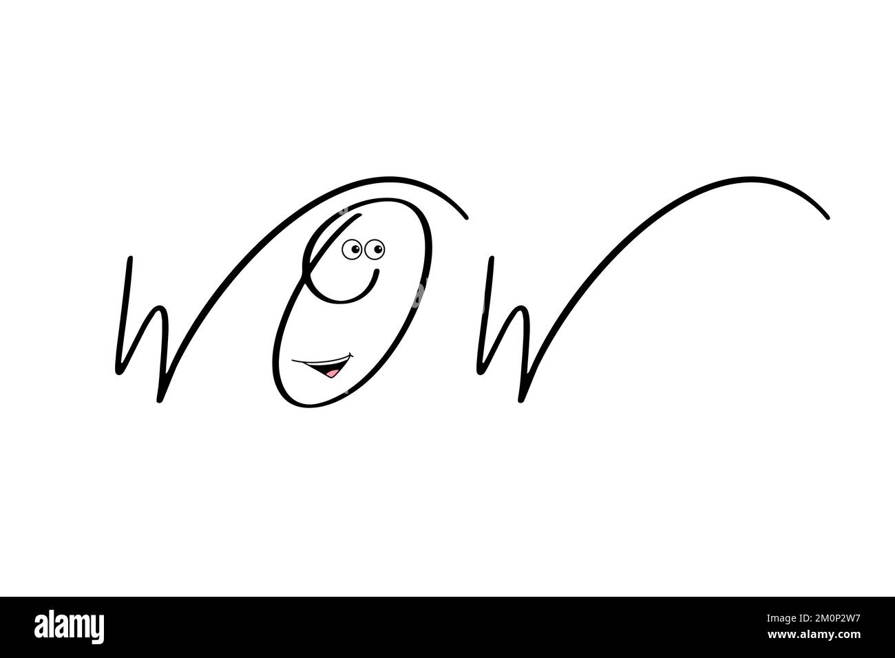 WOW expression with a happy cartoon face Stock Photo - Alamy