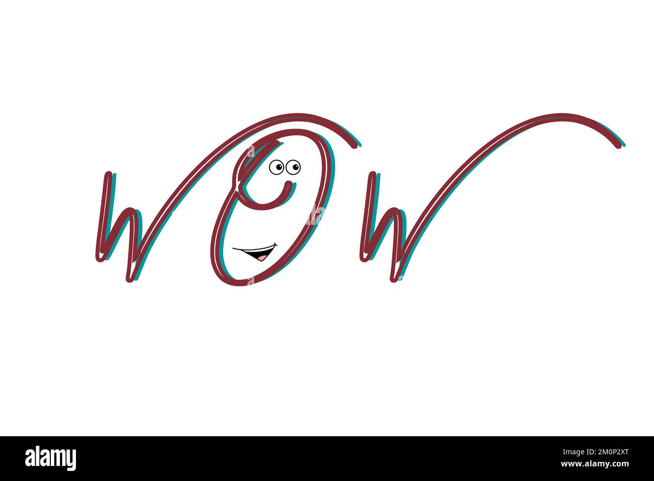 WOW expression with a happy cartoon face Stock Photo - Alamy