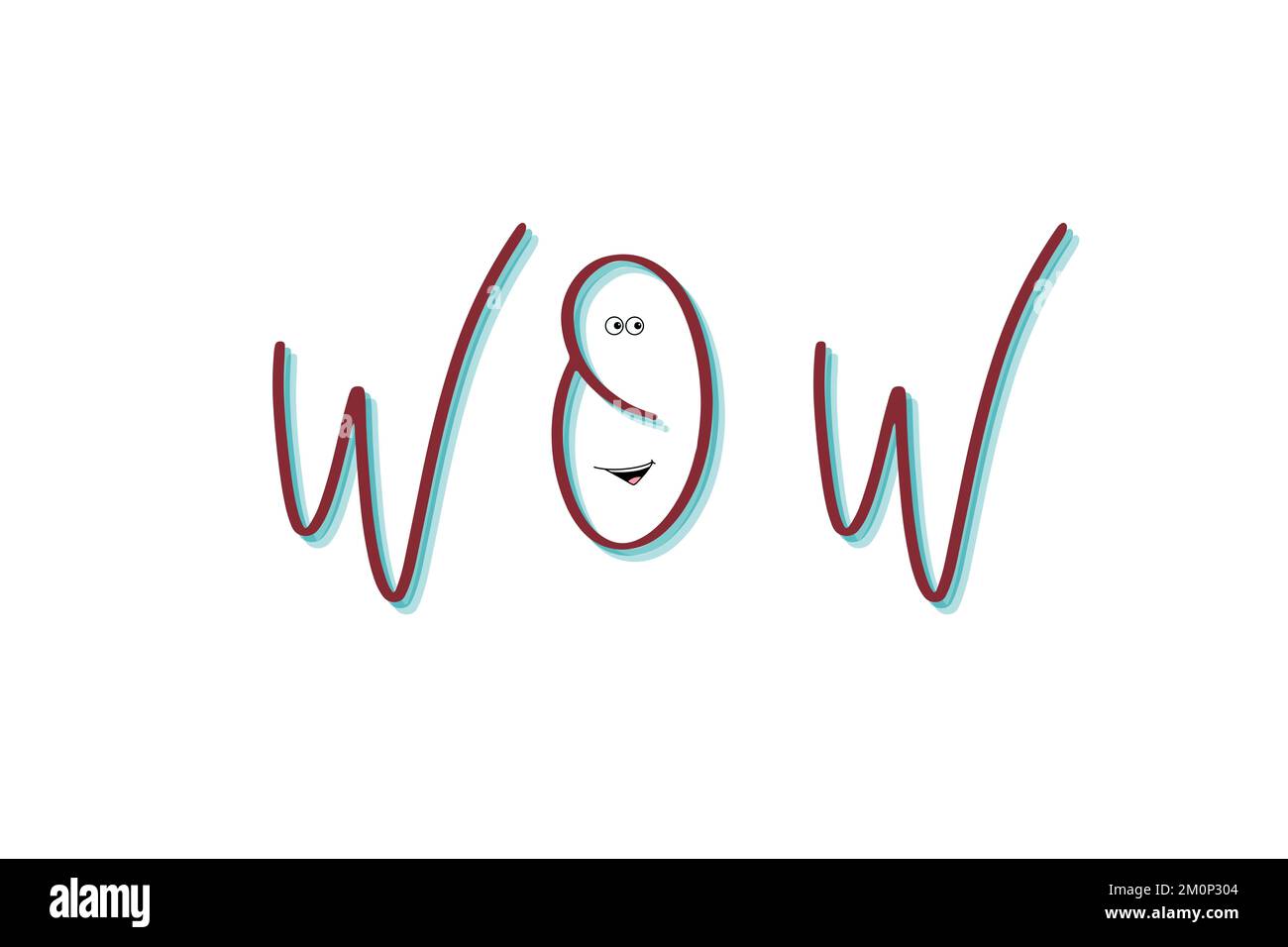WOW expression with a happy cartoon face Stock Photo - Alamy