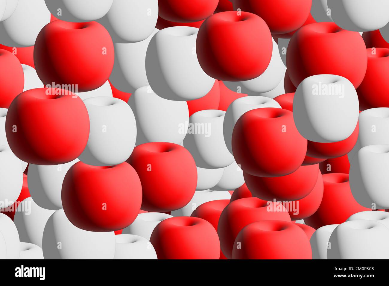 Abstract Red and White 3D Apples Stock Photo - Alamy