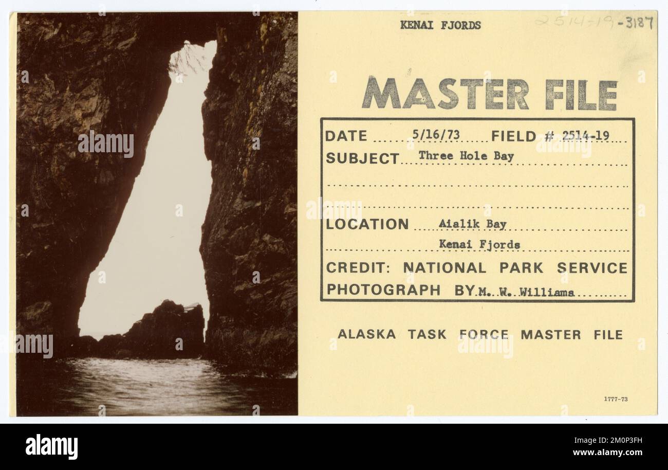 Three Hole Bay. Alaska Task Force Photographs Stock Photo - Alamy