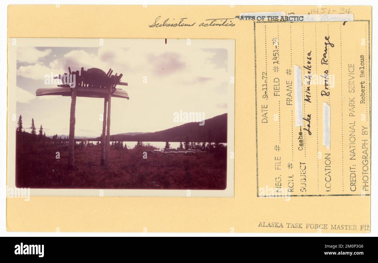 Cache, Lake Minakokosa. Alaska Task Force Photographs Stock Photo - Alamy