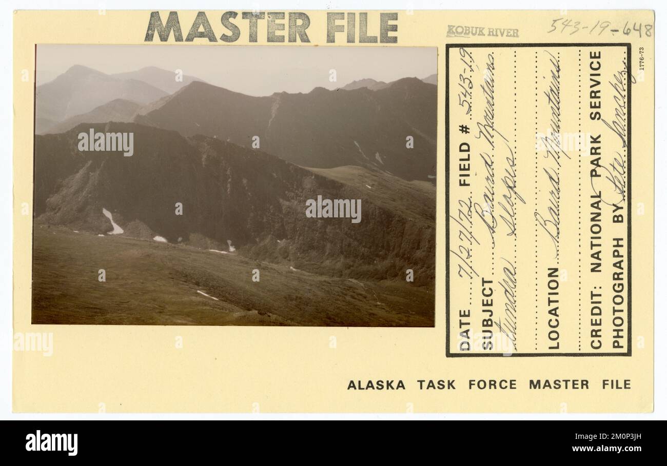 Baird Mountains, tundra slopes. Alaska Task Force Photographs Stock ...