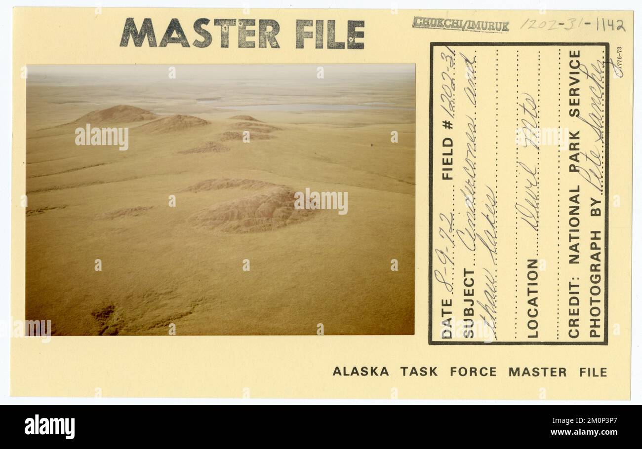 Cinder cones and thaw lakes. Alaska Task Force Photographs Stock Photo ...