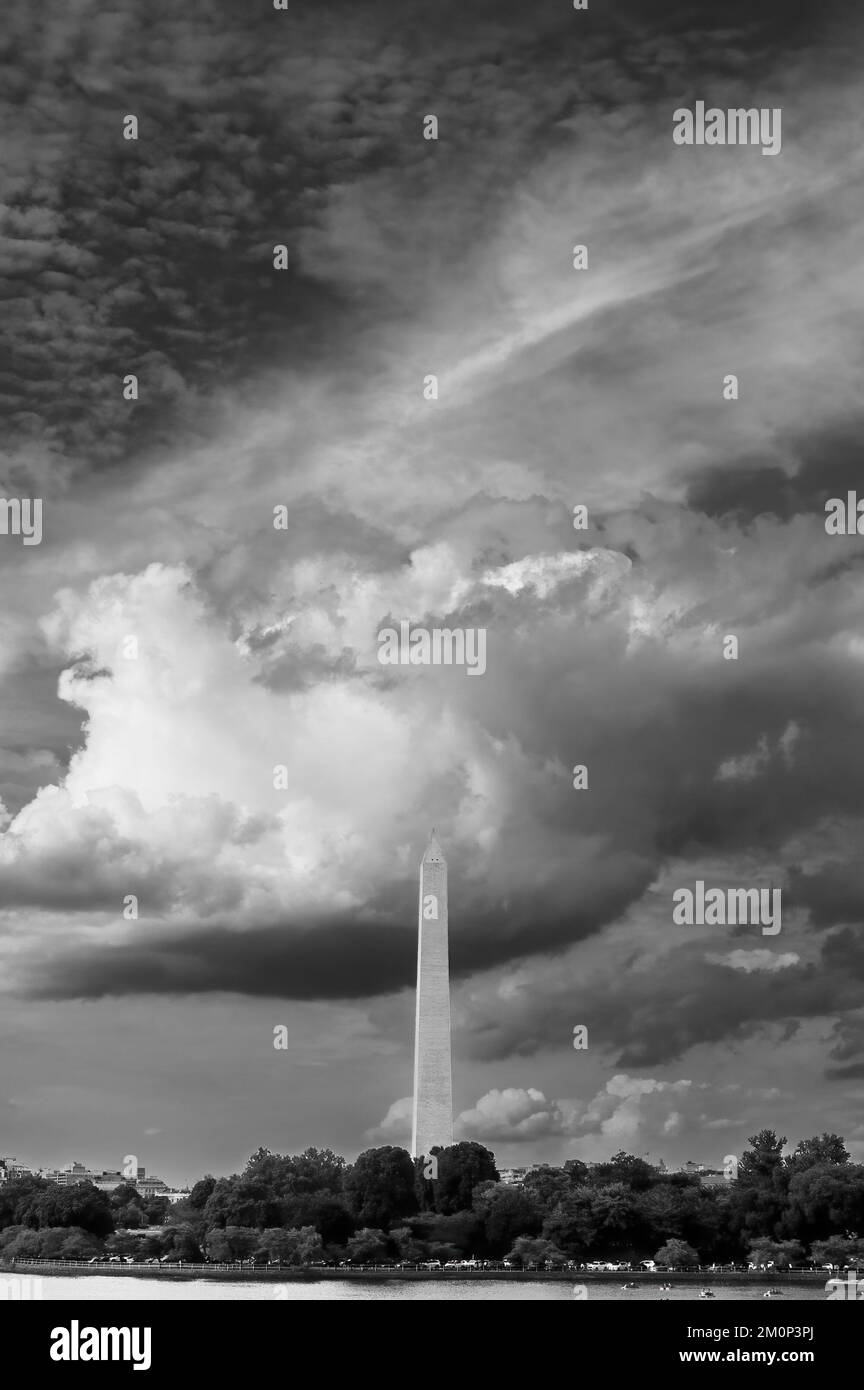 Washington monument scenic view Black and White Stock Photos & Images ...