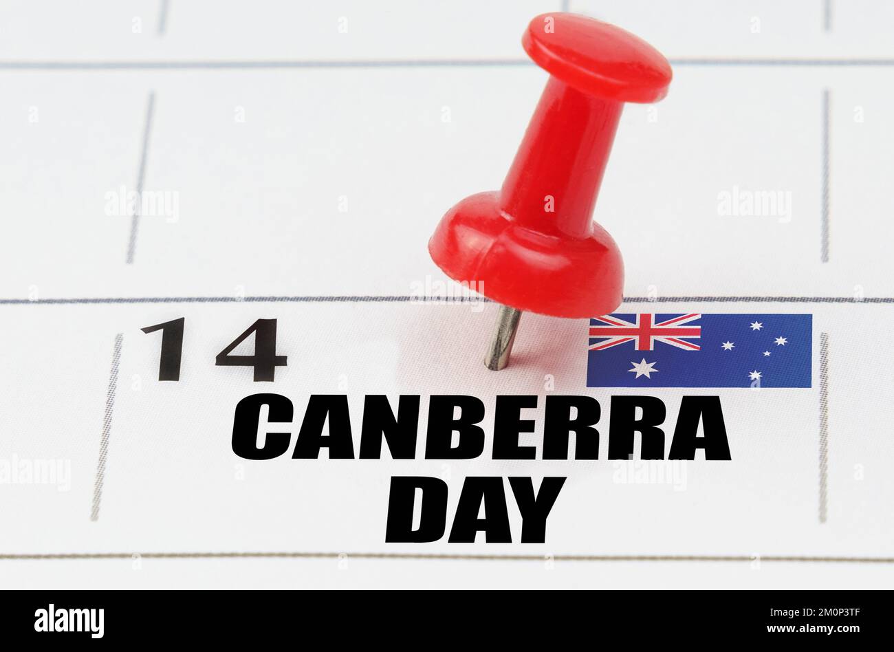 National holidays. On the calendar grid, the date and name of the ...