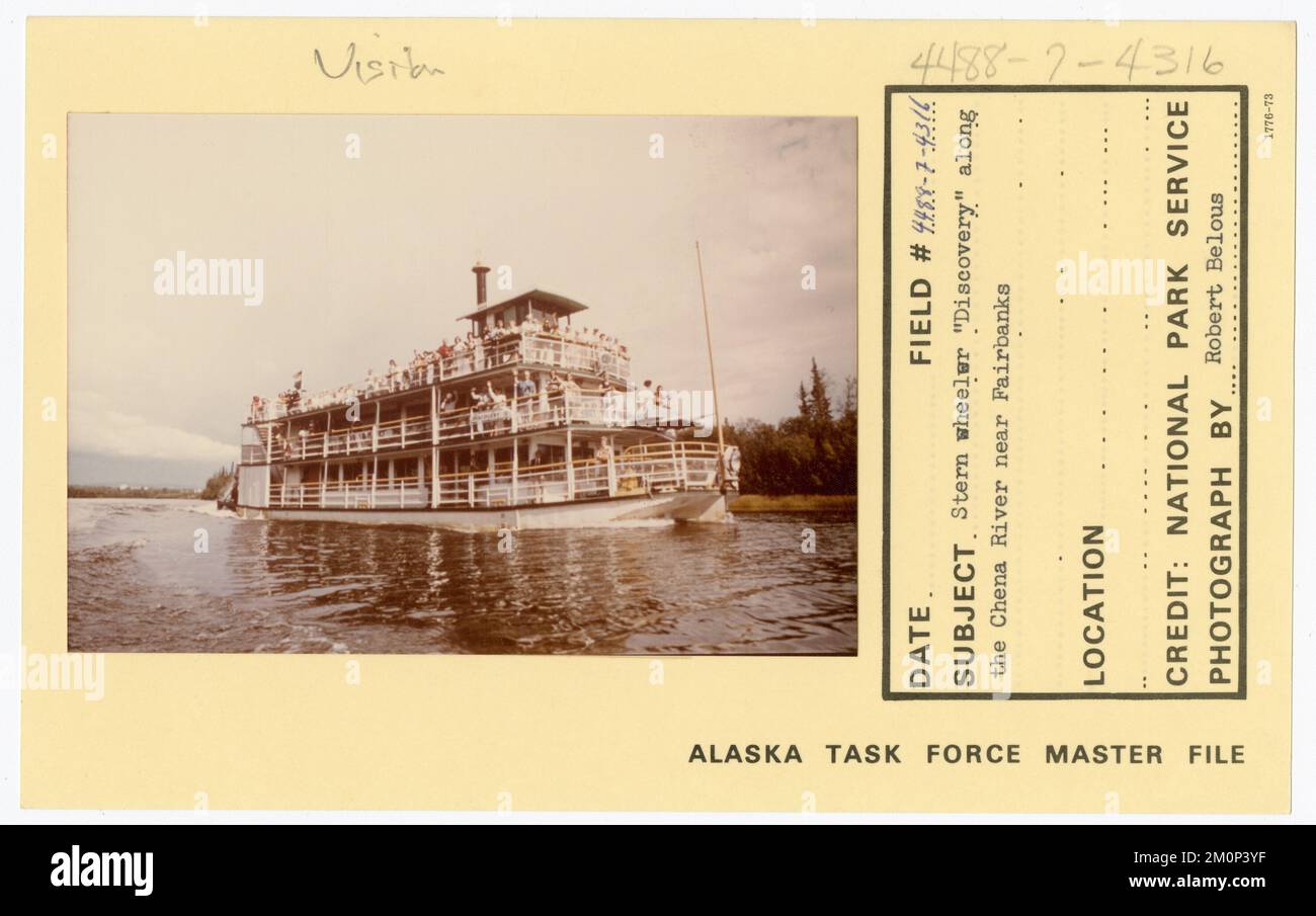 Sternwheeler "Discovery" along the Chena River near Fairbanks. Alaska ...