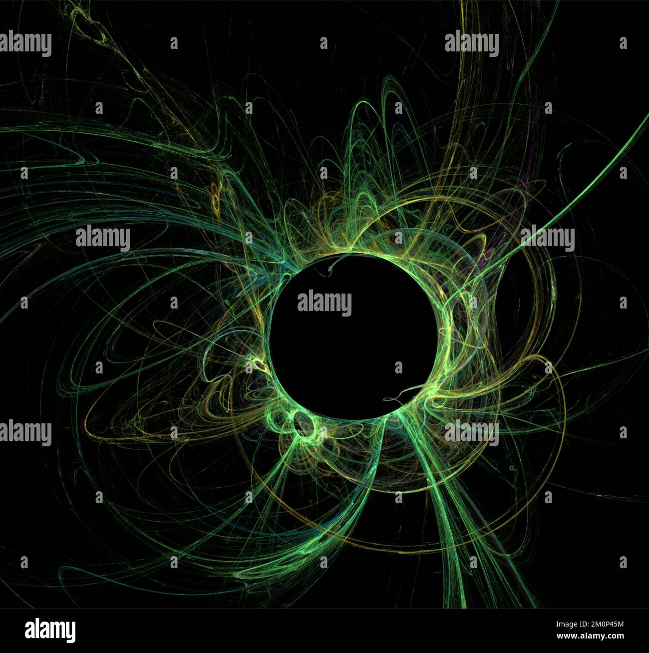 illustration of a green space planet star system, color graphics ...