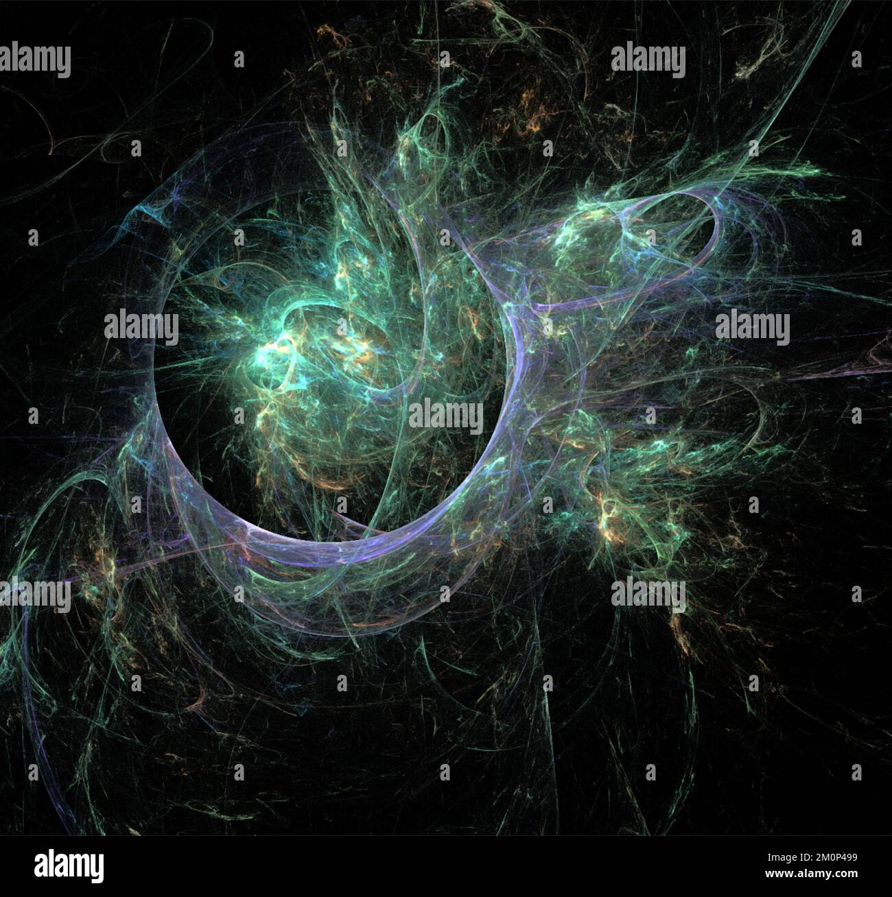 illustration of a green space planet star system, color graphics ...