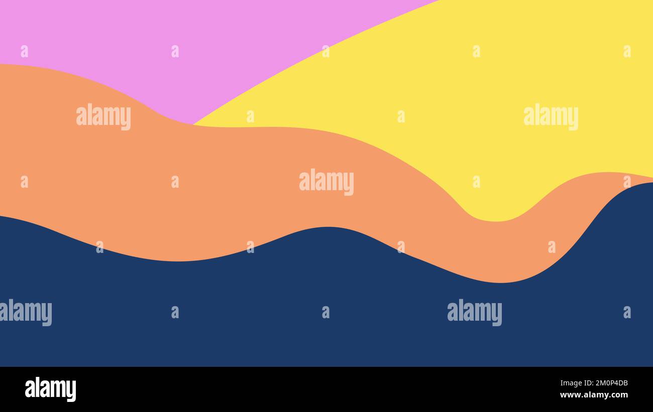 Abstract wave line conceptual background, minimalistic retro shapes ...