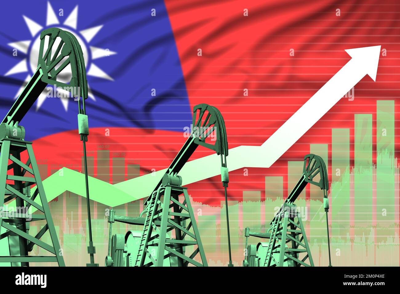 Taiwan Province of China oil industry concept, industrial illustration ...