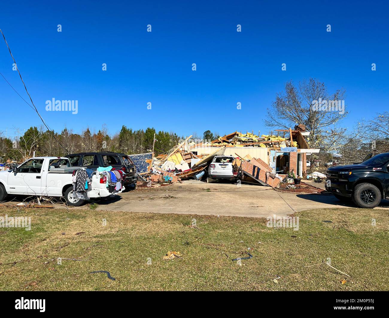 Steens, MS - November 30, 2022: Tornado damage aftermath to homes and ...