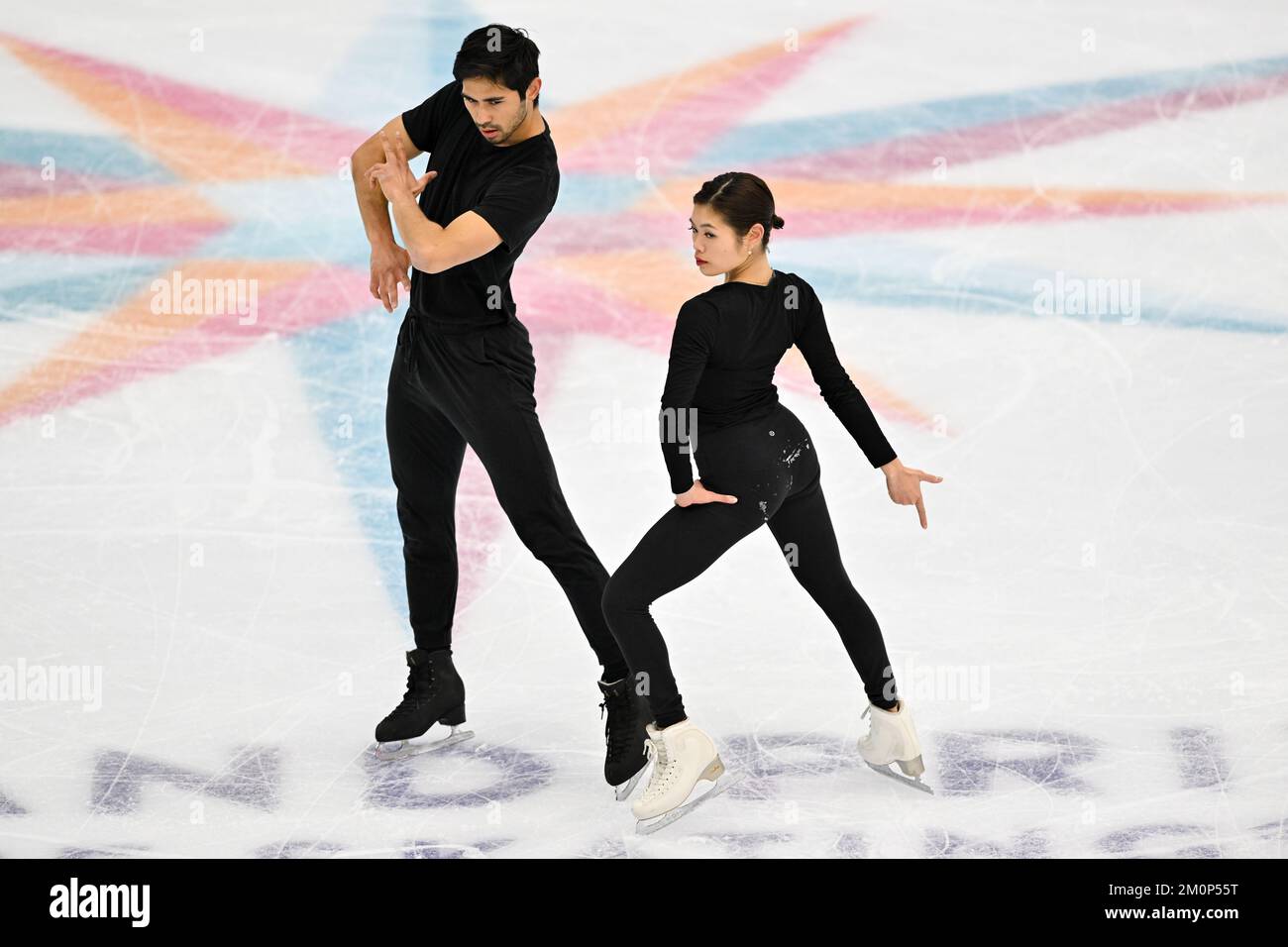Emily CHAN & Spencer Akira HOWE (USA), during Senior Pairs Practice, at ...
