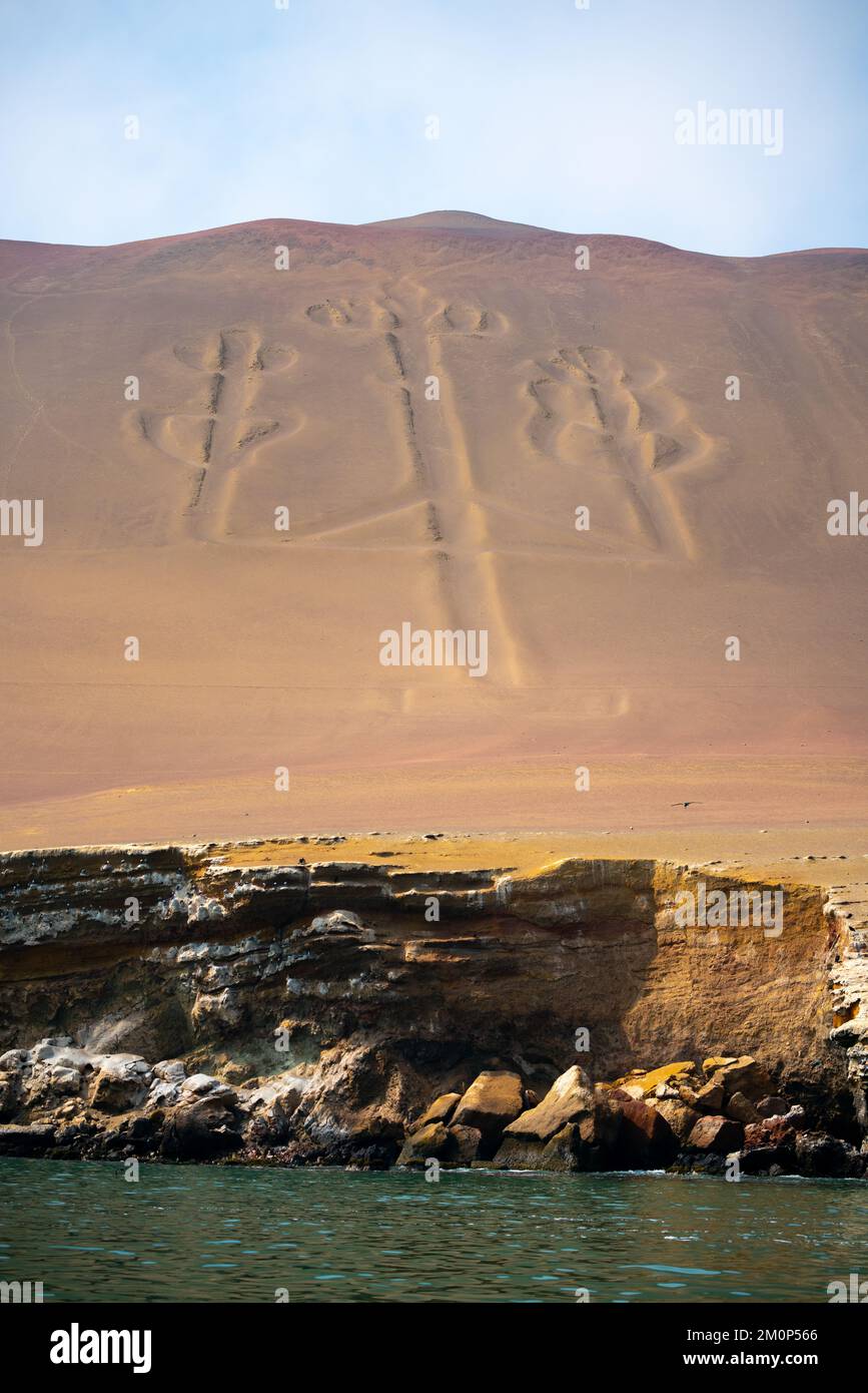The Paracas Candelabra, a famous geoglyph, on the north coast of the ...