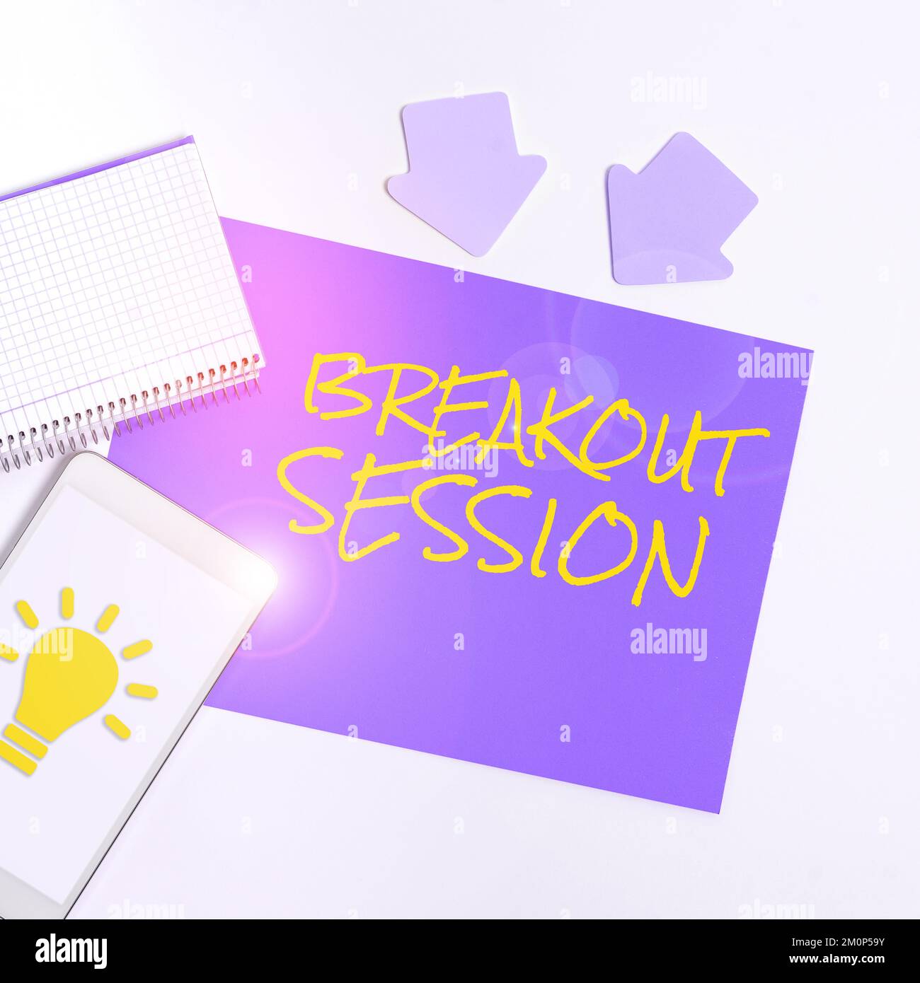 Sign displaying Breakout Session. Conceptual photo workshop discussion ...