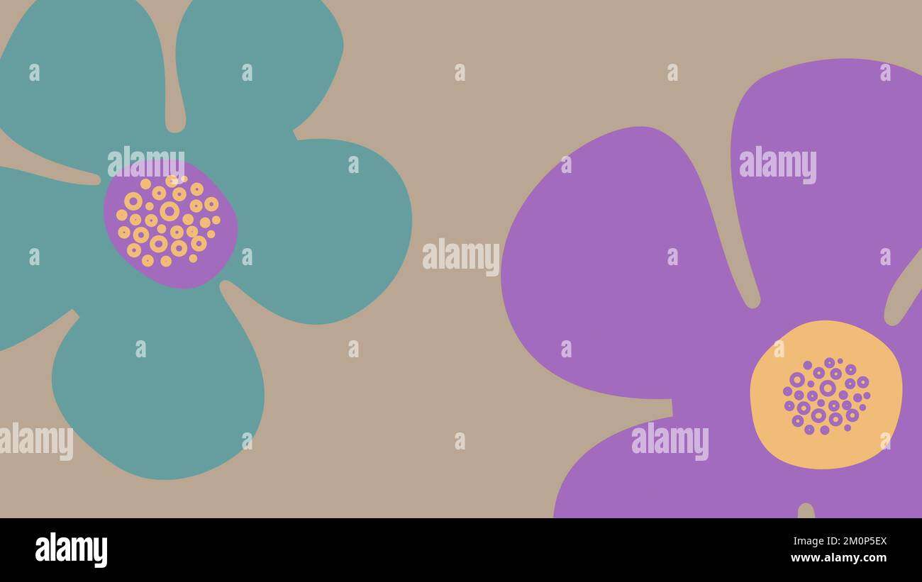 Flat style abstract botanical flower background animation, blooming ...